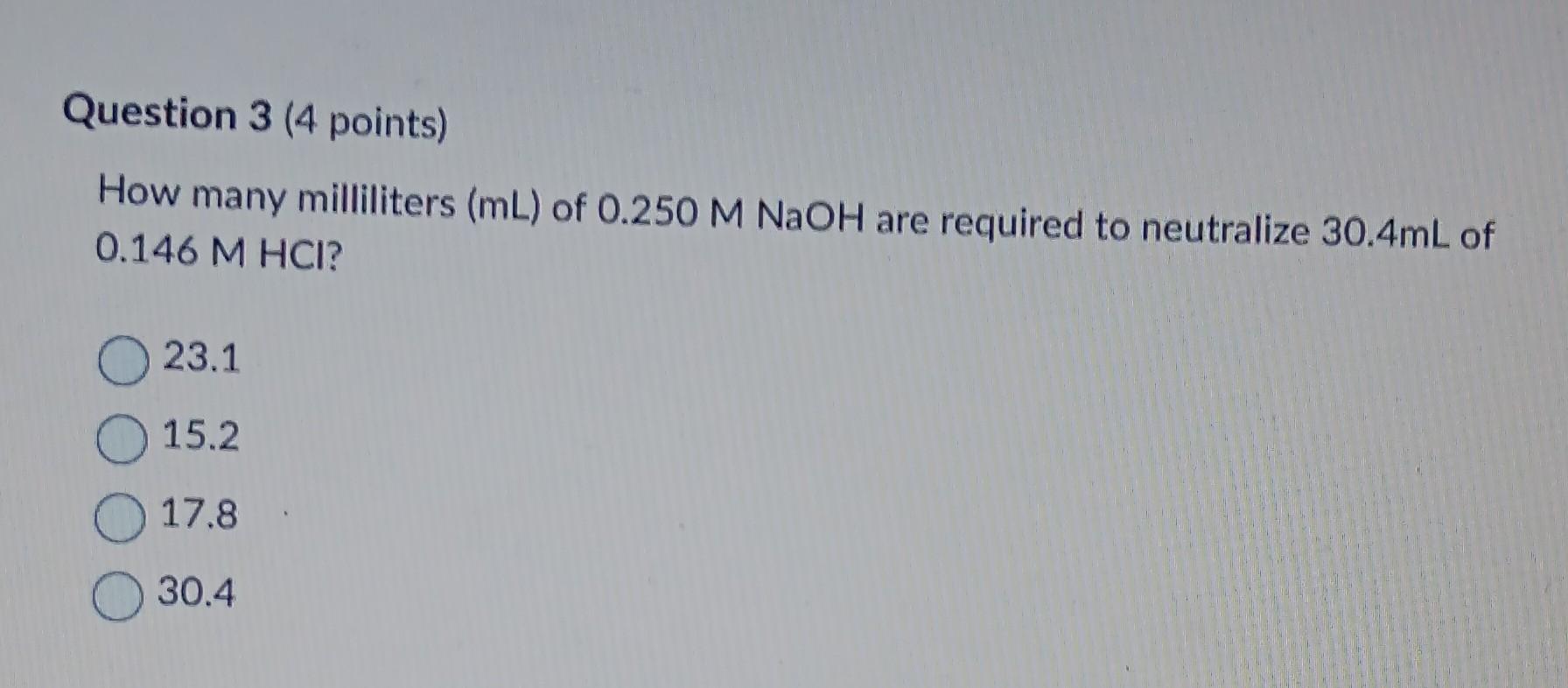 Solved How many milliliters (mL) of 0.250MNaOH are required | Chegg.com