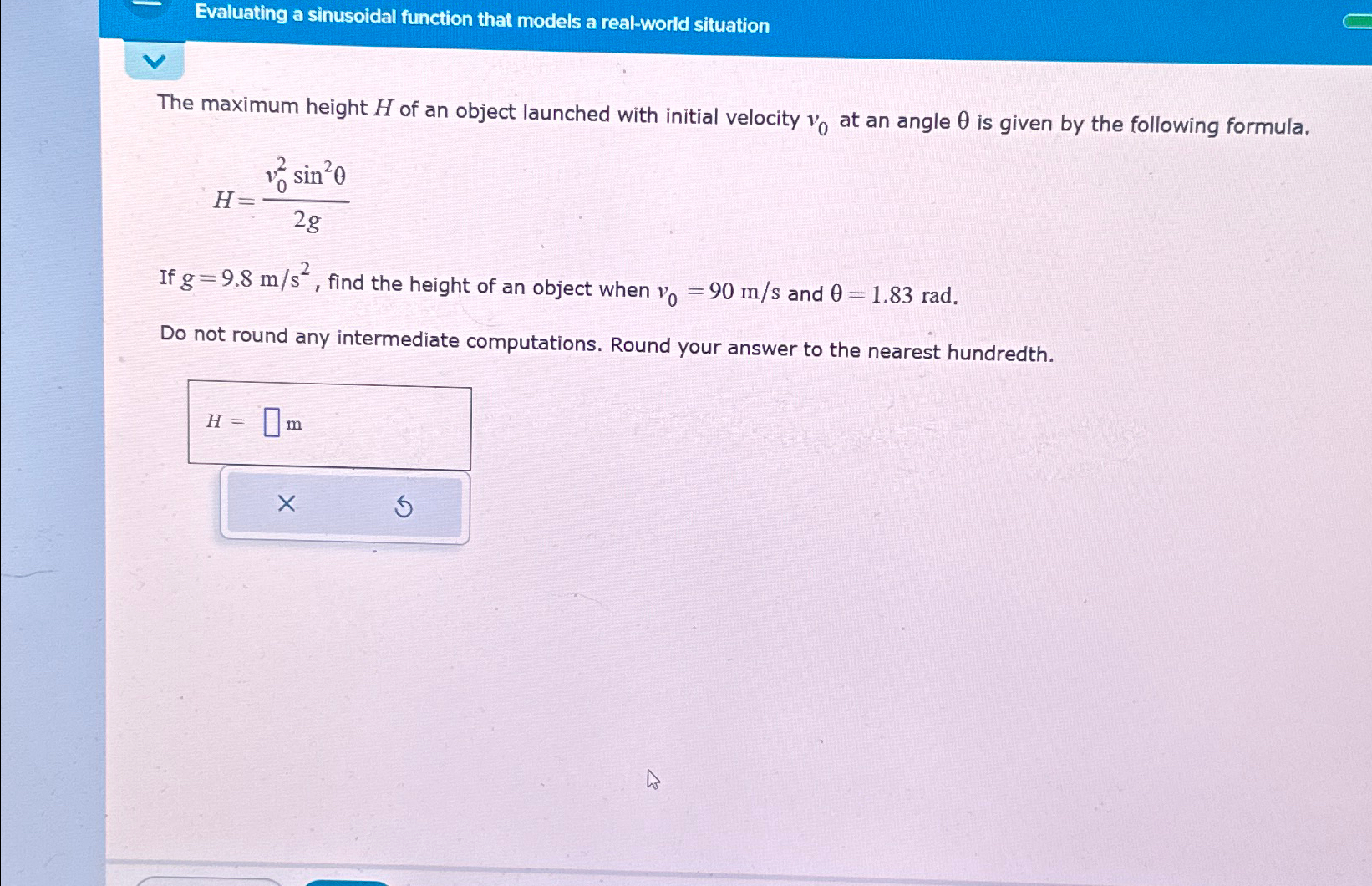 Solved Evaluating a sinusoidal function that models a | Chegg.com