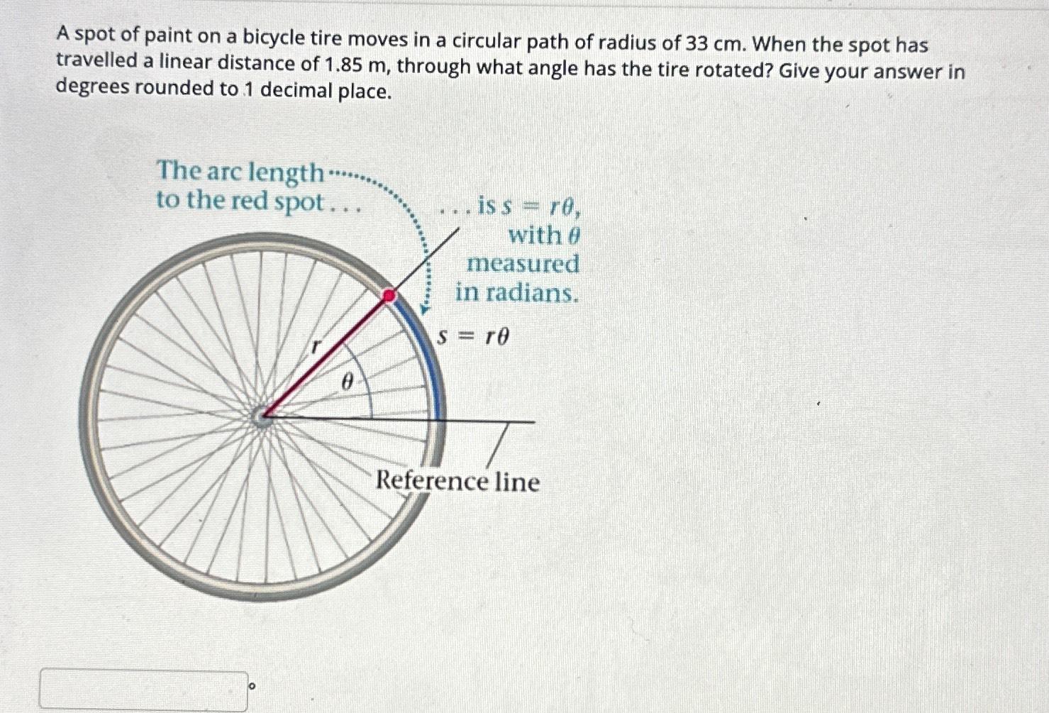 Solved A spot of paint on a bicycle tire moves in a circular | Chegg.com
