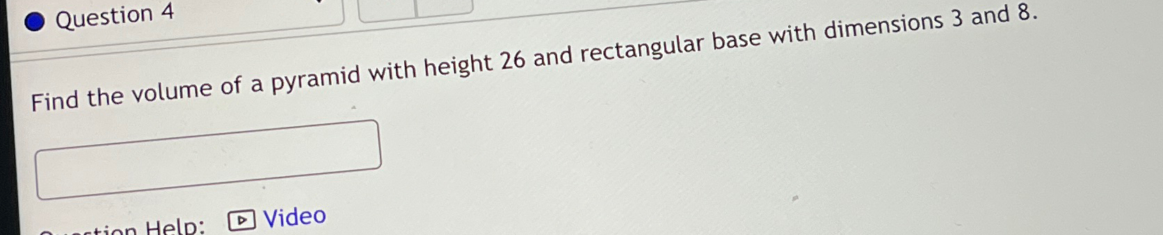 Solved Find the volume of a pyramid with height 26 ﻿and | Chegg.com