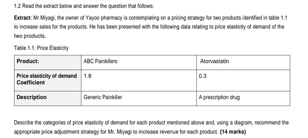 Solved 1 2 Read The Extract Below And Answer The Question