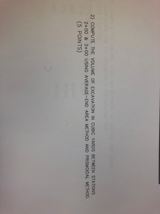 Solved 2) COMPUTE THE VOLUME OF EXCAVATION IN CUBIC YARDS | Chegg.com