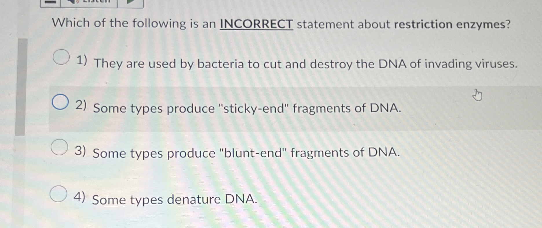 Solved Which of the following is an INCORRECT statement | Chegg.com