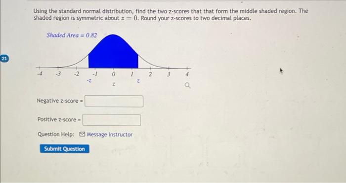Solved Using the standard normal distribution, find the two | Chegg.com
