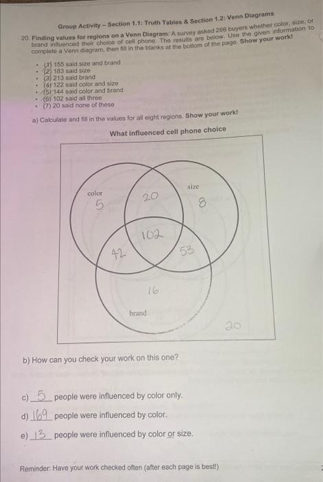 Solved Group Activity - Section 1.1: Truth Tables 8 Saction | Chegg.com