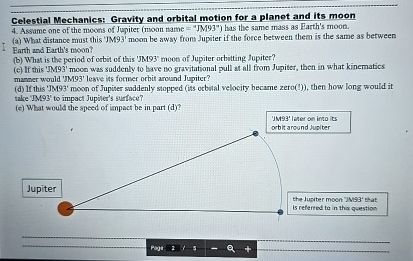 Solved Celestial Mechanics: Gravity and orbital motion for a | Chegg.com