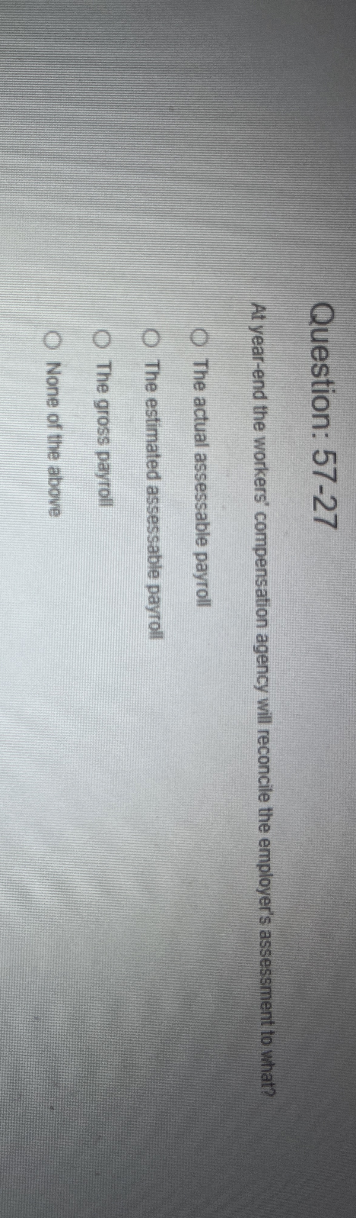 Solved Question: 57-27At year-end the workers' compensation | Chegg.com