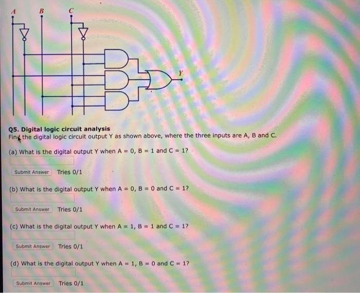 Solved Q5. Digital logic circuit analysis Find the digital | Chegg.com