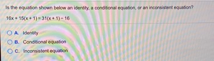 Solved Is the equation shown below an identity, a | Chegg.com