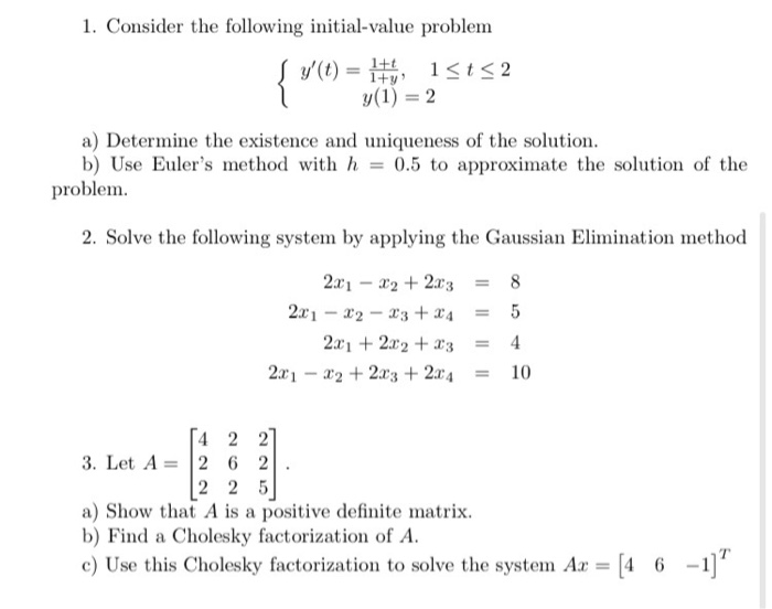 Solved 1. Consider the following initial-value problem 1+t | Chegg.com