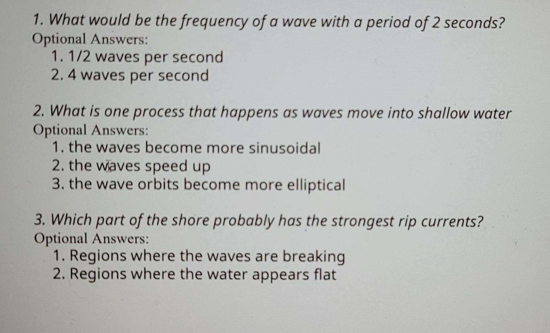 Solved 1. What would be the frequency of a wave with a | Chegg.com