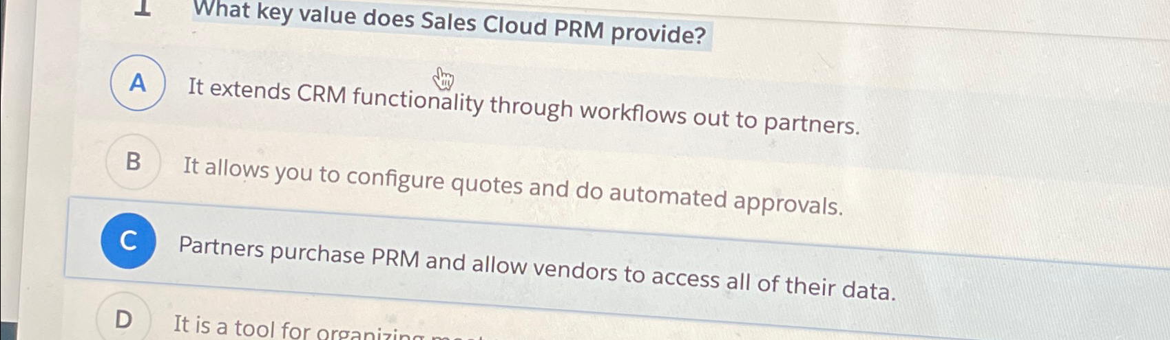 Solved What key value does Sales Cloud PRM provide?It | Chegg.com
