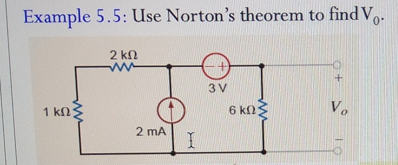 Solved Example 5.5: Use Norton's theorem to find V0. | Chegg.com