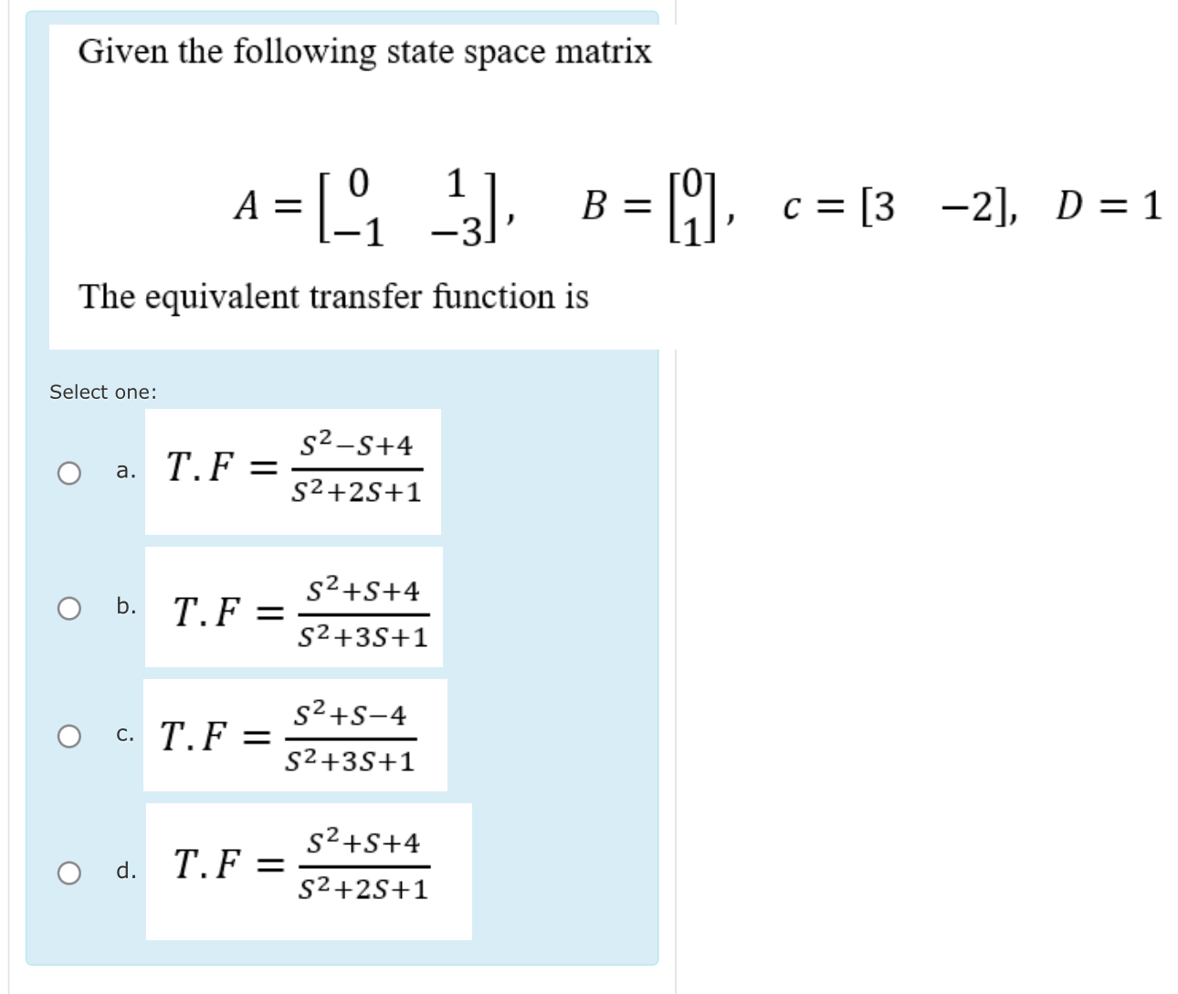 Solved Given the following state space | Chegg.com