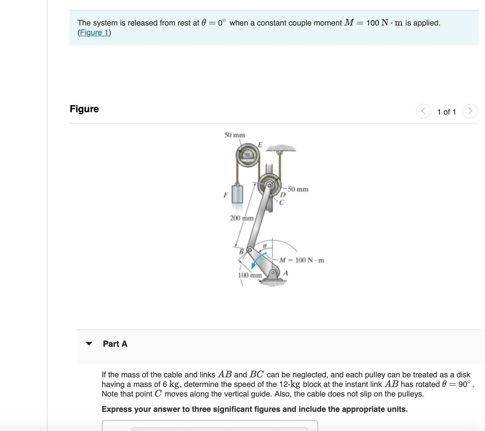 Solved The system is released from rest at θ=0° ﻿when a | Chegg.com