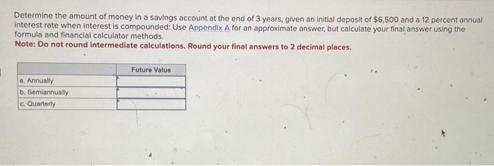 Solved Determine the amount of money in a savings account at | Chegg.com