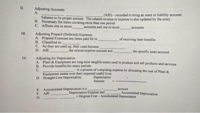 II. Adjusting Accounts A. (AJE) - recorded to bring | Chegg.com