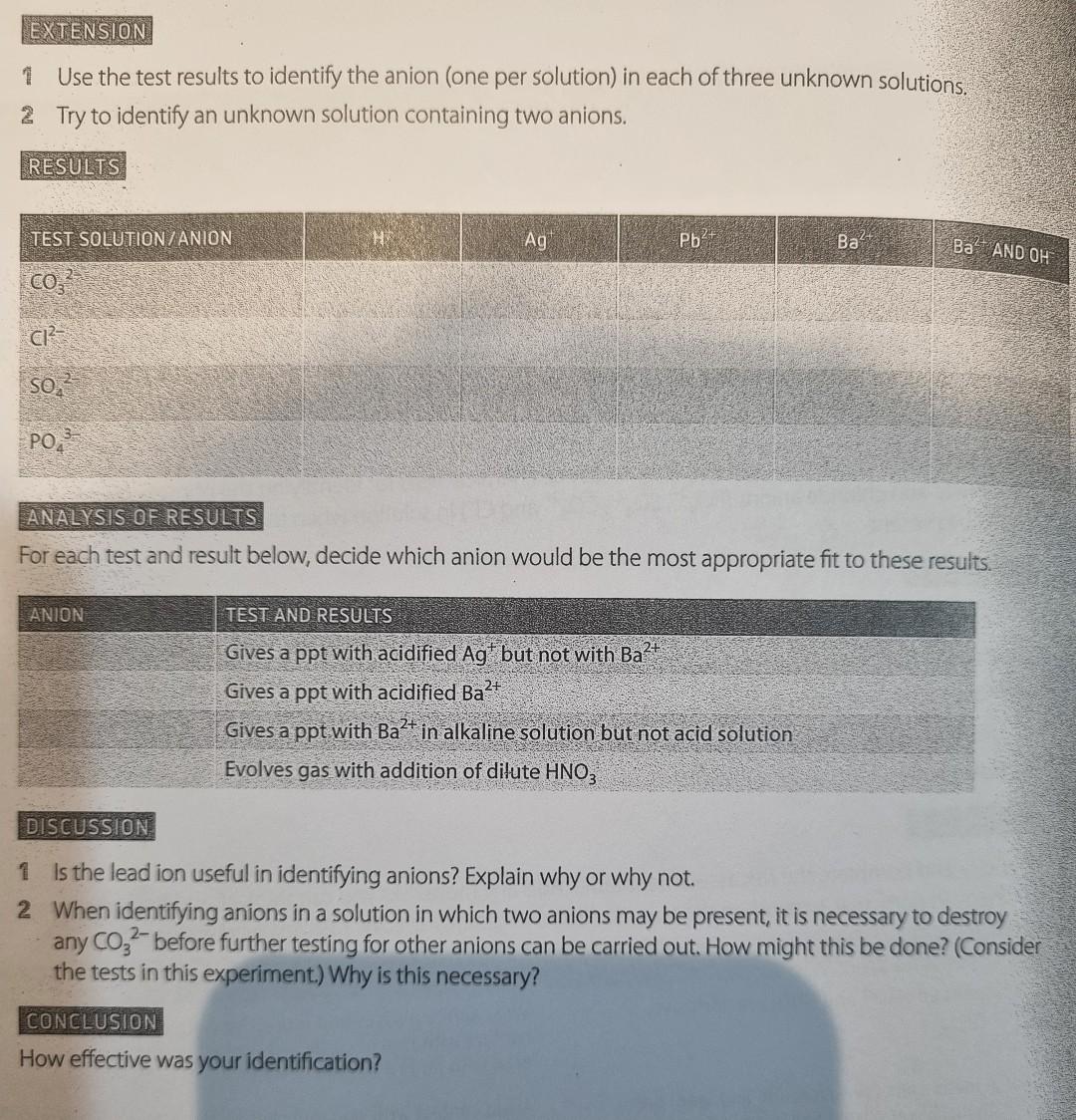 Solved Identifying unknown ions in solution In this | Chegg.com