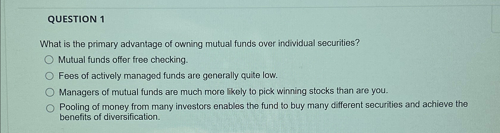 Solved QUESTION 1\\nWhat is the primary advantage of owning | Chegg.com