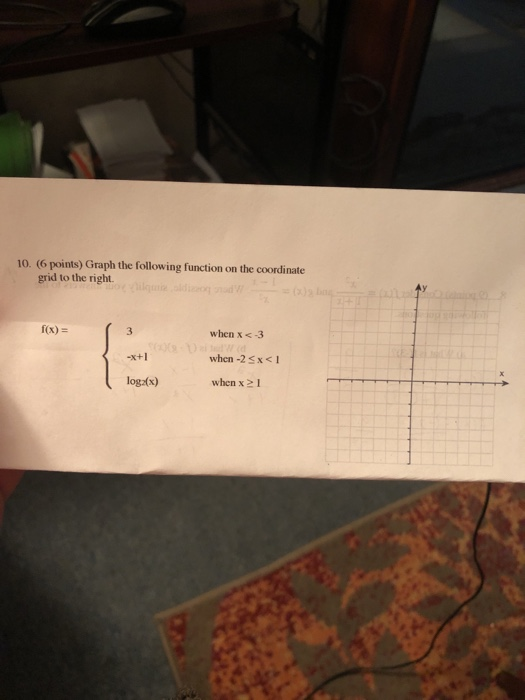 Solved 10. (6 points) Graph the following function on the | Chegg.com