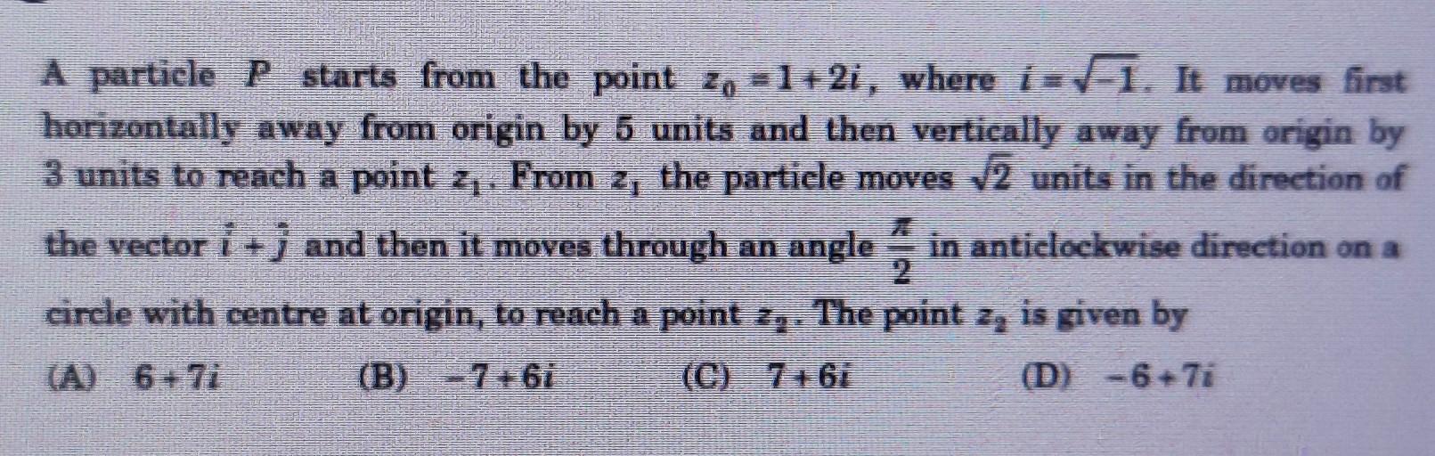 Solved A particle P starts from the point z0=1+2i, where | Chegg.com