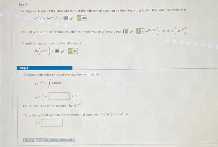 Solved Tutorial Exercise Solve the first-order linear | Chegg.com
