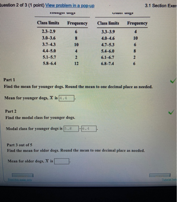 Solved Question 2 of 3 (1 point) View problem in a pop-up | Chegg.com