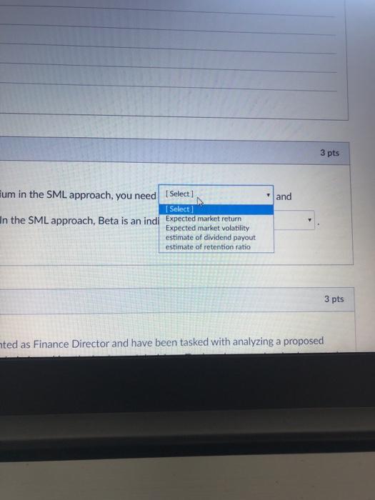 Solved Question 3 3 pts • and To estimate market risk | Chegg.com
