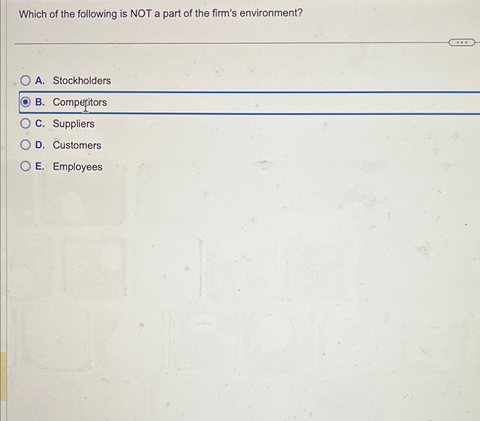 Solved Which of the following is NOT a part of the firm's | Chegg.com