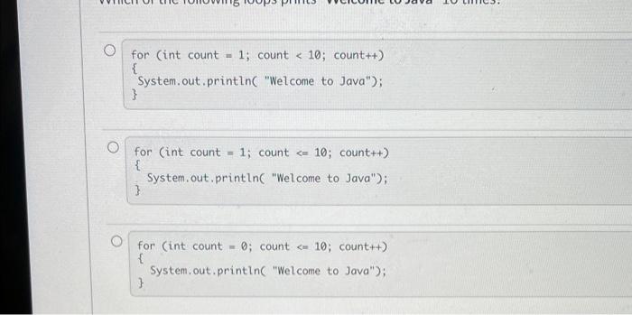 Solved for (int count =1; count