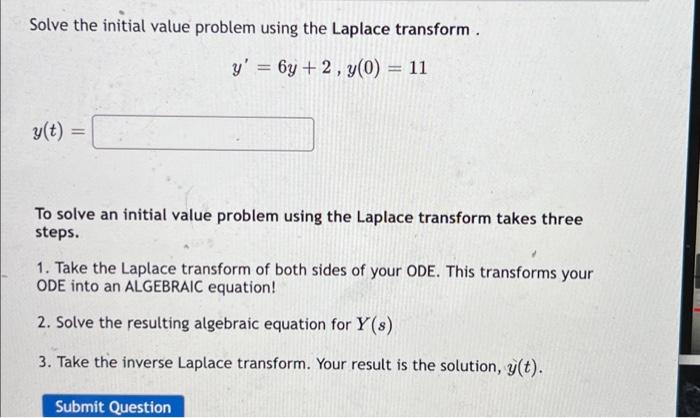Solved Solve the initial value problem using the Laplace | Chegg.com
