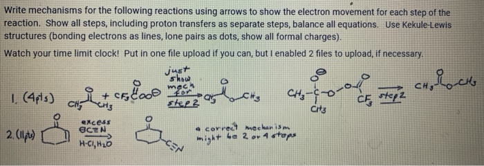 Solved Write mechanisms for the following reactions using | Chegg.com
