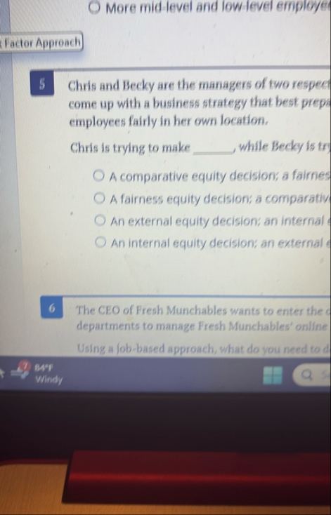 Solved More mid-level and low-level employeyFactor | Chegg.com