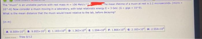 Solved The "muon" is an unstable partide with rest mass | Chegg.com