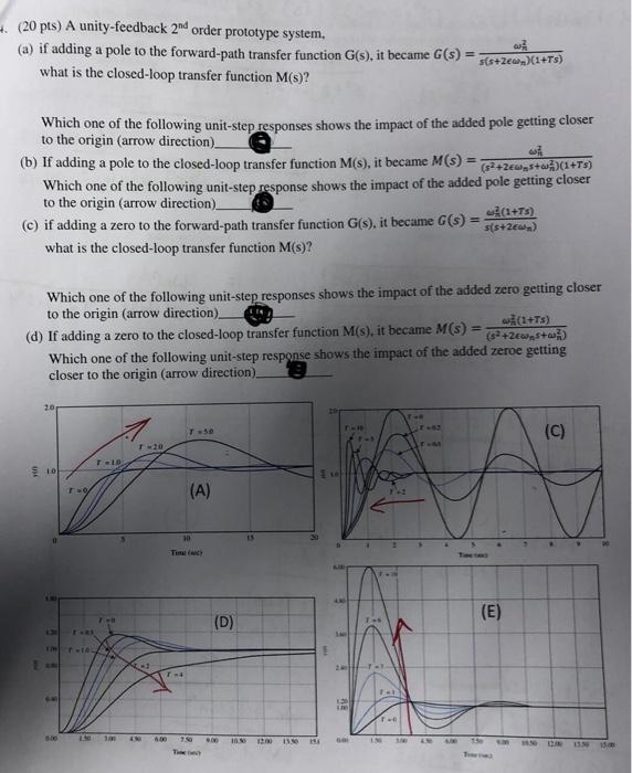Solved 4. (20 pts) A unity-feedback 2nd order prototype | Chegg.com