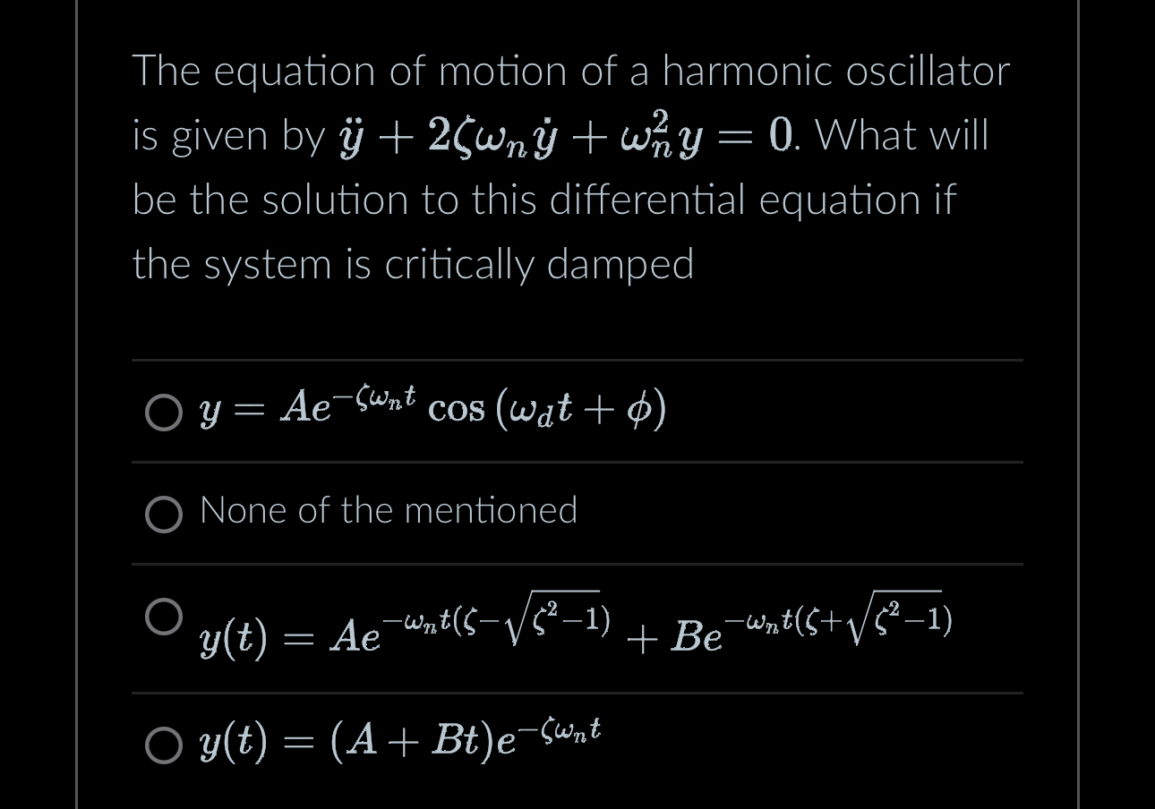 Solved The equation of motion of a harmonic oscillator is | Chegg.com