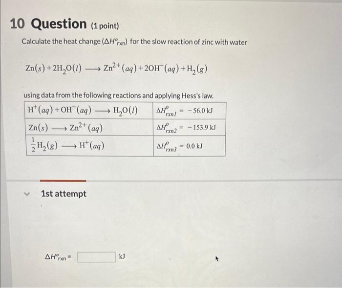 Solved Calculate the heat change (ΔH∘ rxn ) for the slow | Chegg.com