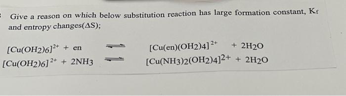 Solved Give a reason on which below substitution reaction | Chegg.com