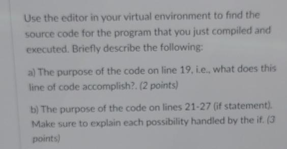 Solved Use the editor in your virtual environment to find | Chegg.com