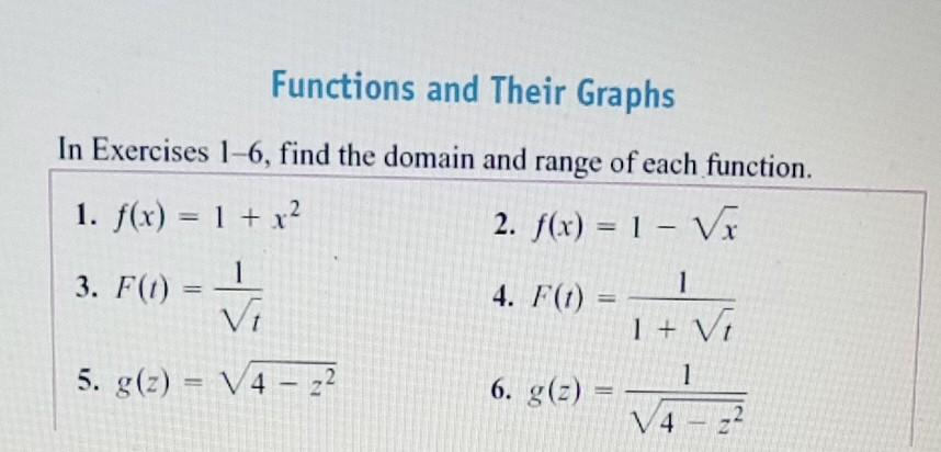 Solved In Exercises 1-6, find the domain and range of each | Chegg.com