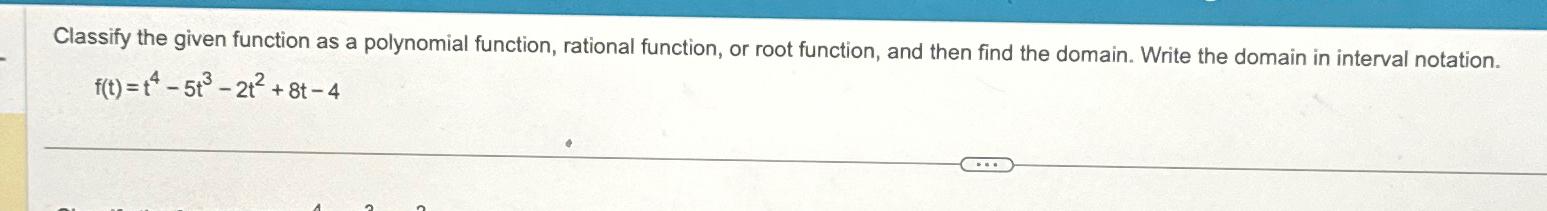 Solved Classify the given function as a polynomial function, | Chegg.com