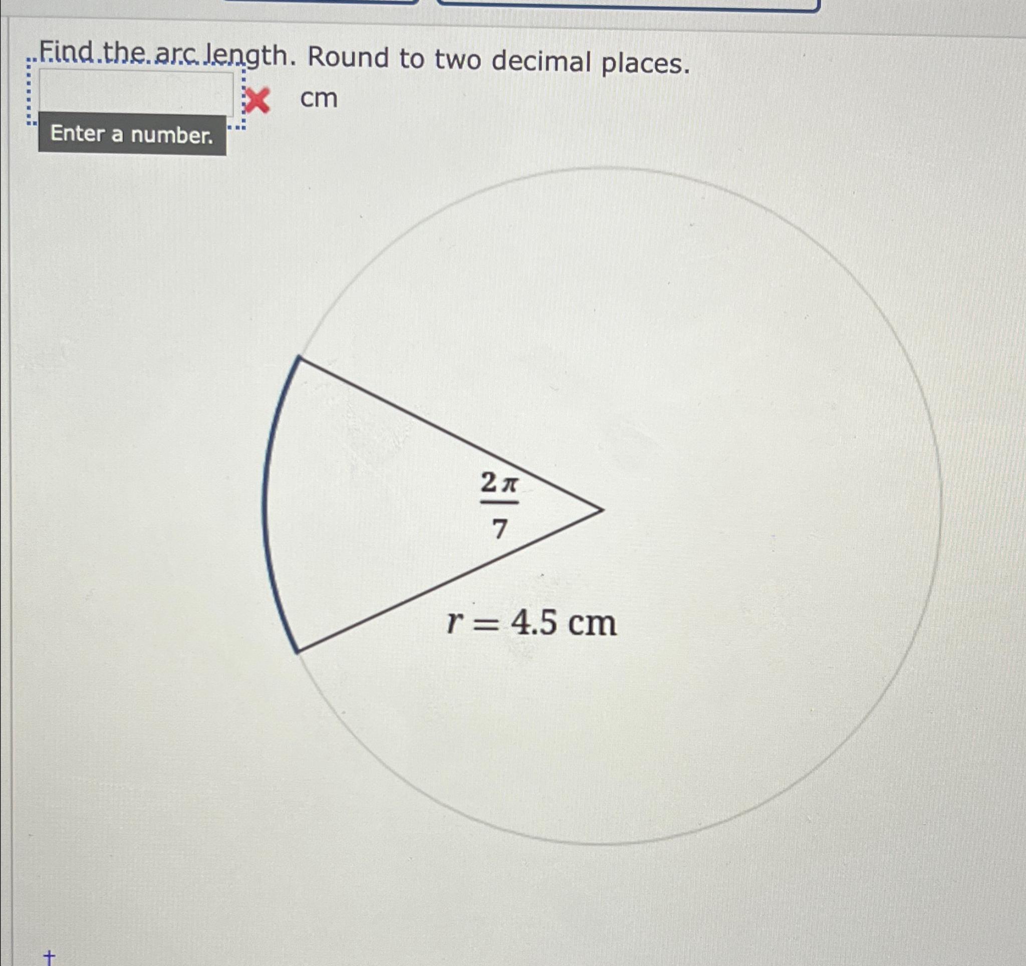 Solved Find the arc length. Round to two decimal places. | Chegg.com