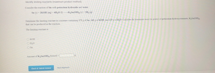 Solved Identity iming reactants maximum product method) | Chegg.com