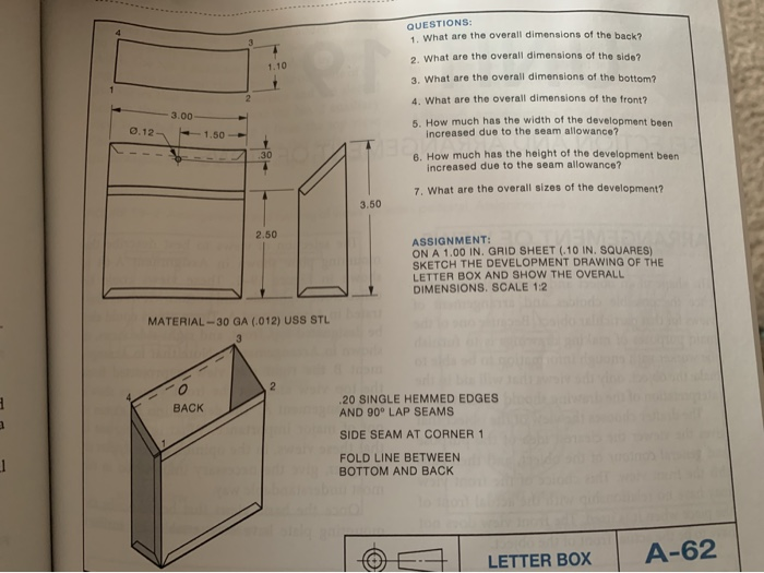 Solved QUESTIONS: What are the overall dimensions of the | Chegg.com