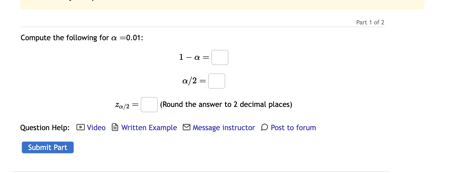 Solved Compute the following for α=0.01 | Chegg.com
