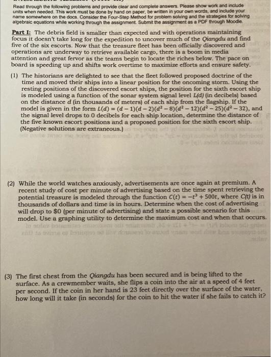 Solved Read through the following problems and provide clear | Chegg.com
