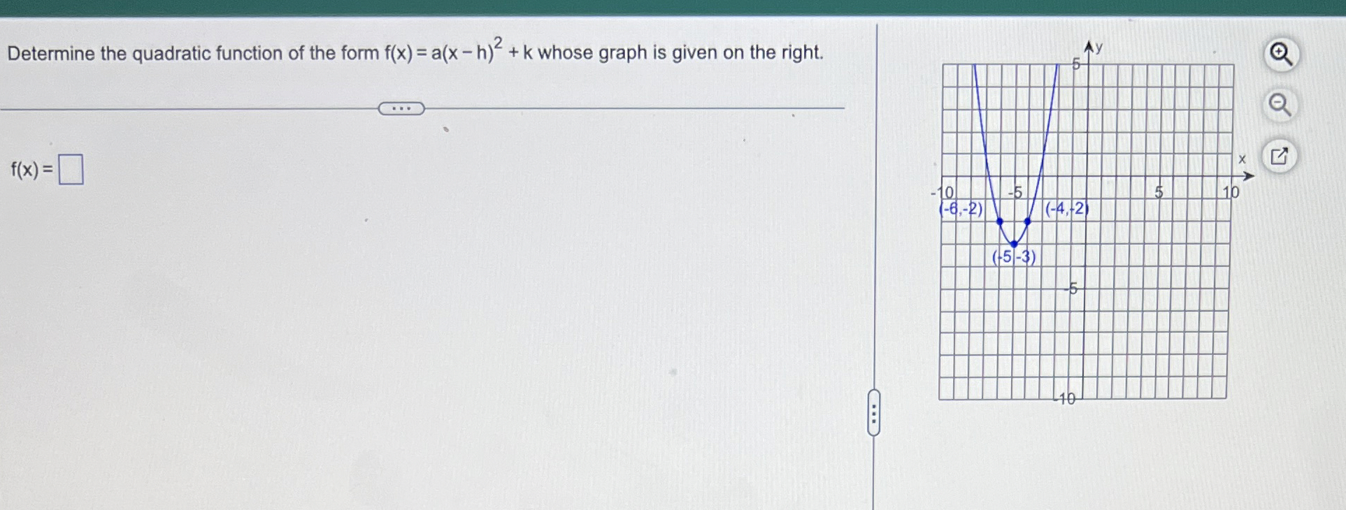 Solved Determine the quadratic function of the form | Chegg.com