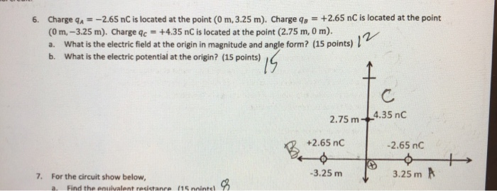 Solved Charge qA-2.65 nC is located at the point (0 m, 3.25 | Chegg.com