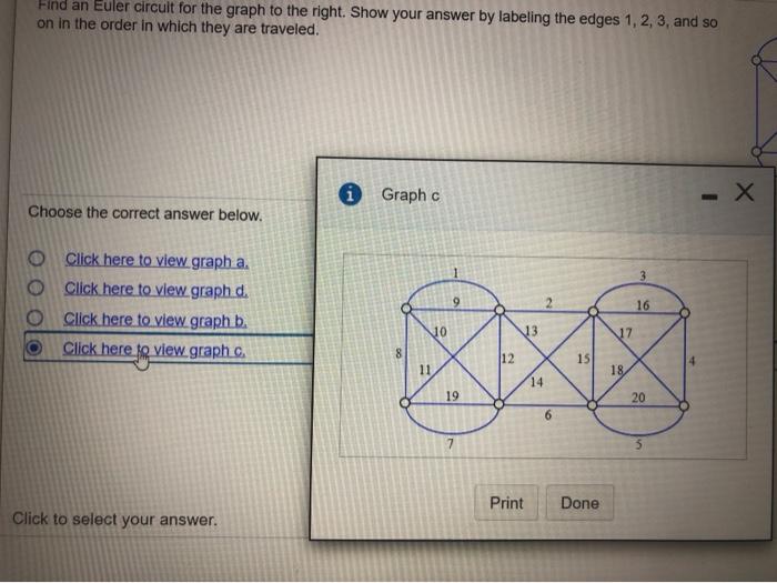 Solved Find an Euler circuit for the graph to the right. | Chegg.com