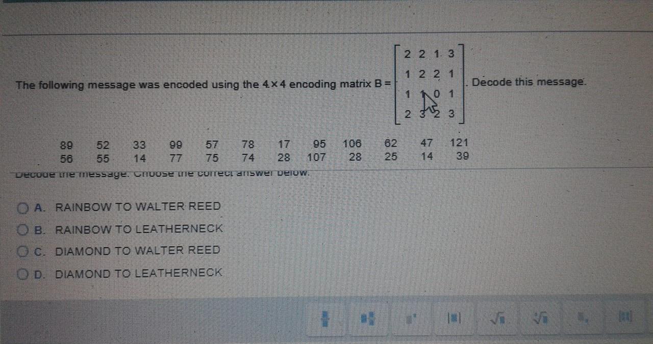 Solved 2 2 1.3 1 2 2 1 The following message was encoded | Chegg.com